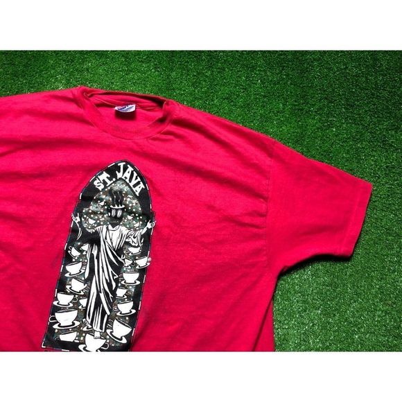 Hanes | Shirts | Vintage9s St Java Patron Saint Of Caffeine Mens Single ...